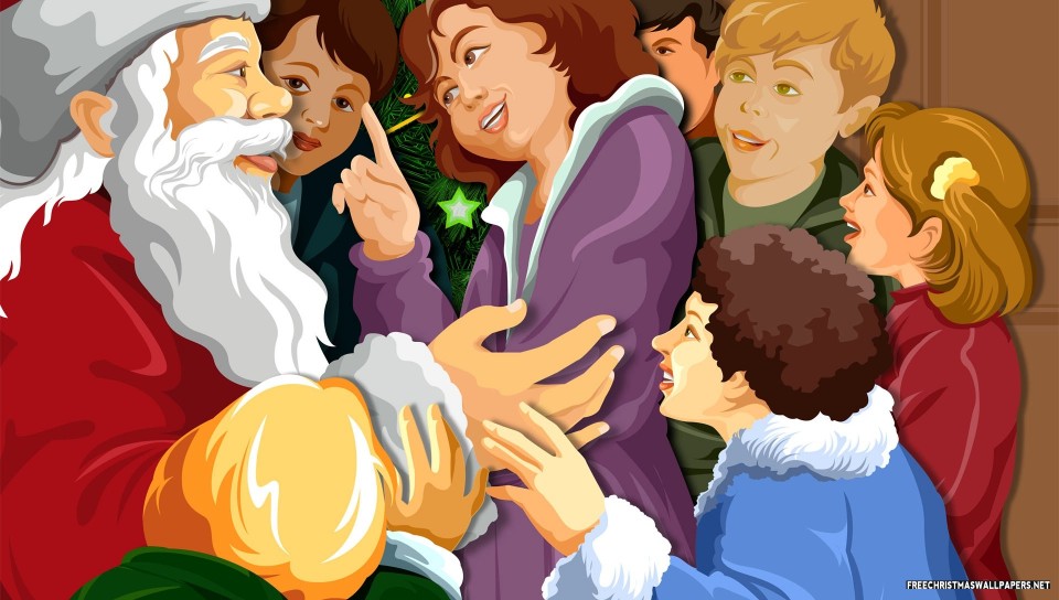Santa Claus With Kids 960x544 PS Vita - Wallpaper ...
