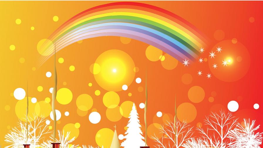 Christmas Rainbow - Wallpaper - FreeChristmasWallpapers.net